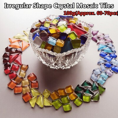 100g(approx. 60-70pcs) Colorful Crystal Mosaic Tiles Irregul