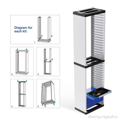 Host Disc Double-layer Storage Box Holder Game Disk Tower Ve