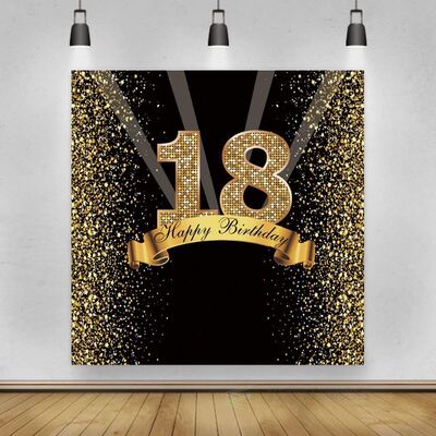 Happy Sweet 18th 25 30 40 50 55th Birthday Party Gold Dot P