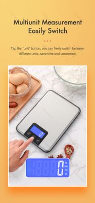 Digital Kitchen Scale LCD Display 1g/0.1oz Precise Stainless