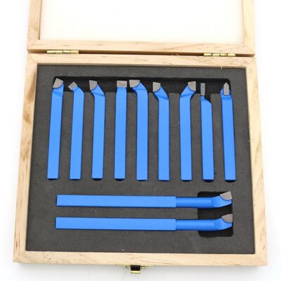 11PCS Metal Carbide CNC Lathe Tools Carbide Brazed Tipped Cu