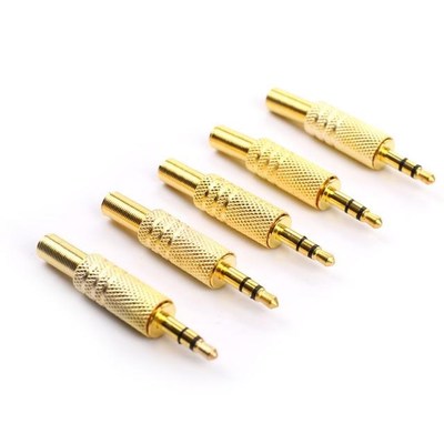 5pcs 3.5mm Stereo Audio Jack Plug Headphone Male Coax Cable
