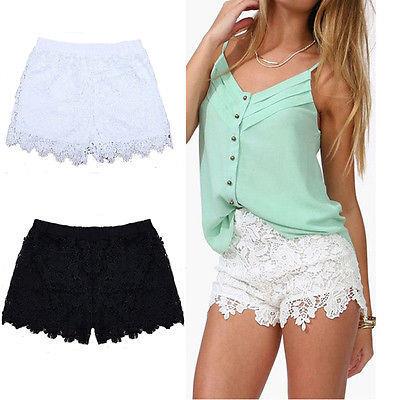 Woman Summer Lace Floral Shorts Summer New Ladies Mini Mesh