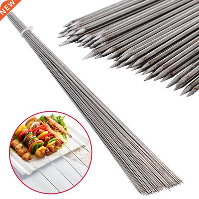 50pcs Stainless Steel Barbecue Sticks Skewer BBQ Meat Kebab