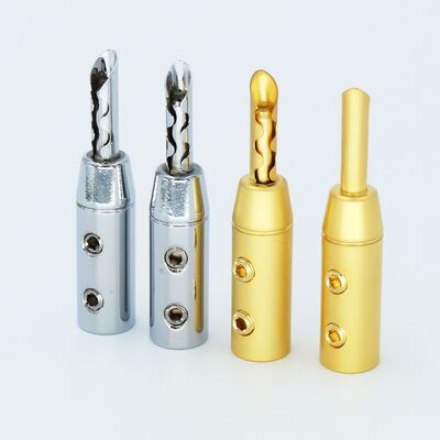 8PCS BA1419 Rhodium/Gold Plated BFA Z Banana Speaker Plug C