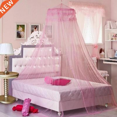 Romantic Pink Round Mosquito Lace Net For Baby Hung Dome Bed