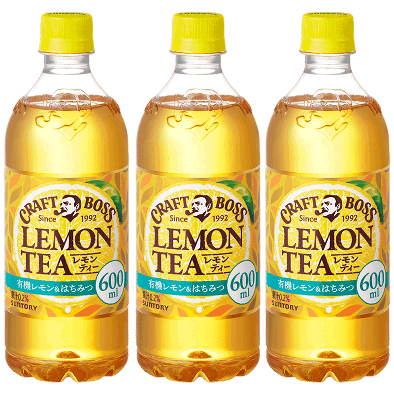 日本进口三得利BOSS苹果梨子味红茶饮料600ml*4瓶joynuts茶饮品