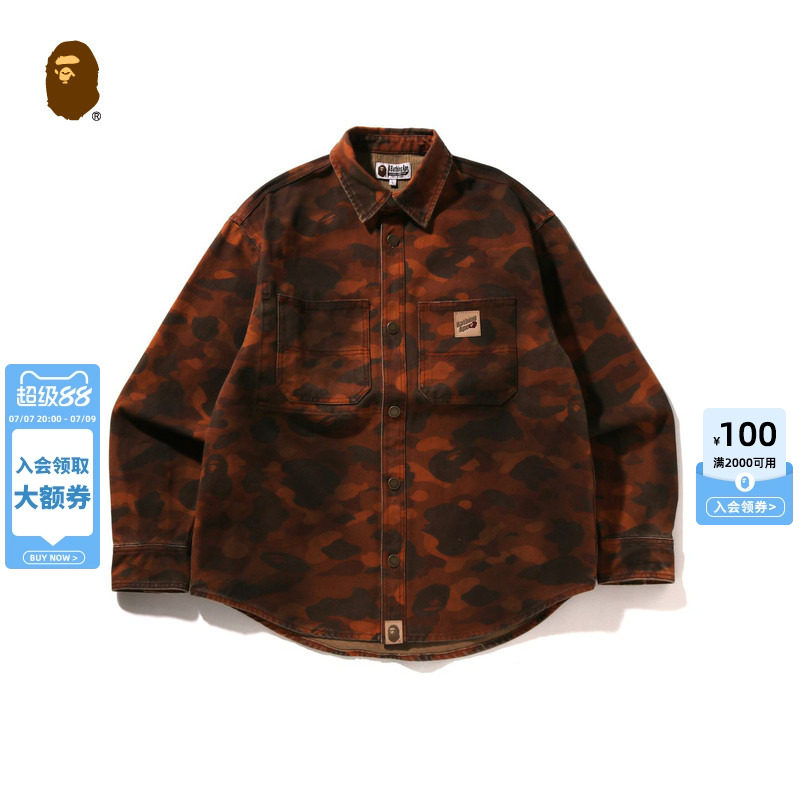 BAPE男装26年春夏迷彩图案工装风长袖衬衫305311Q