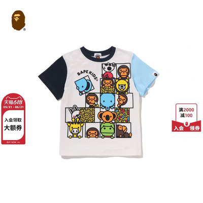 BAPE卡通小猴BABYMILO印花T恤