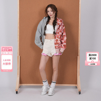 BAPEBABYLISA刺绣标休闲短裤
