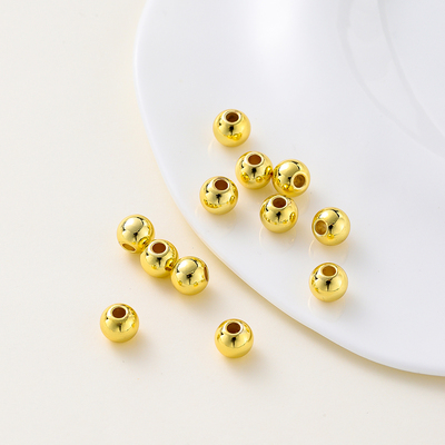 保色14k18k圆形小金珠间隔珠串珠