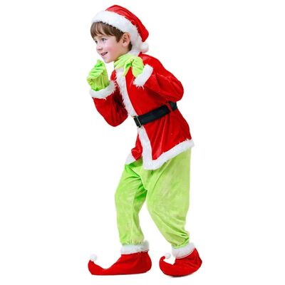 Halloween Explosive Green Hairy Monster Grinch Children Cost
