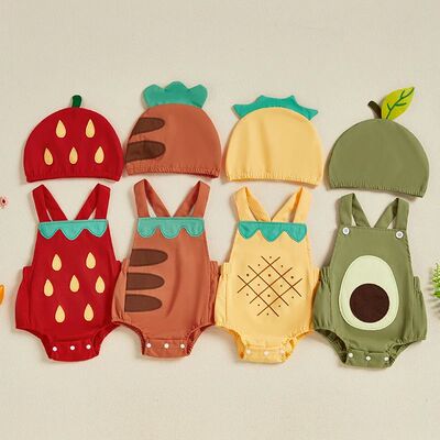 Pudcoco Infant Newborn Baby Summer Outfit, Sleeveless Fruit