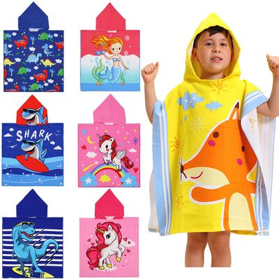 Children Bathing Stuff Kids Hooded Cape Towel Boy Shark Bath