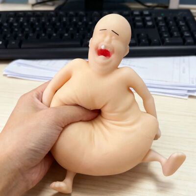 Rene Ren é is a Bald Pinched Funny Figurine Stress Relievin