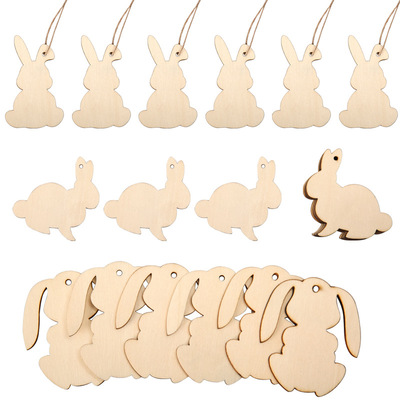 Easter Bunny Woodchip Decoration Pendant Party Decoration Ch