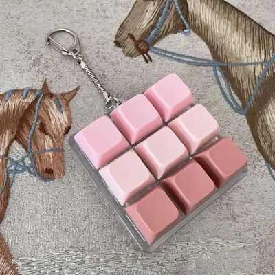 Keyboard Keycap Fidget Keychain Macaron Crystal Clicker Toy