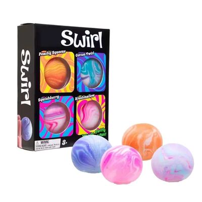 Hot 4Pcs Swirl NeeDoh Teenie Stress Balls Ultra Squishy Mold