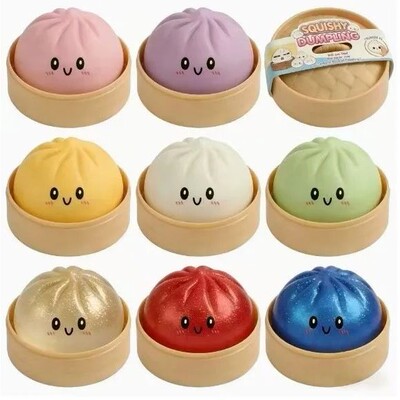 1-12Pcs Glitter Dumpling Glitter Dumpling Squishy with Box D