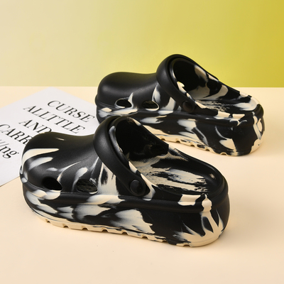 夏季迷彩女防滑增高包头洞洞鞋