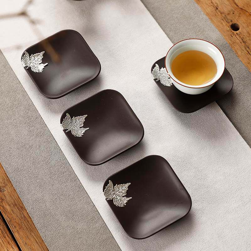 电木茶杯垫功夫茶道茶具隔热垫子杯托日式家用黑檀木组合套装配件