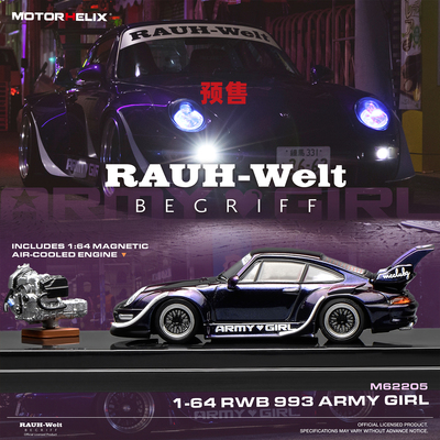 [Oseky]MOTORHELIX MH RWB 993 Army Girl 带引擎 修车房