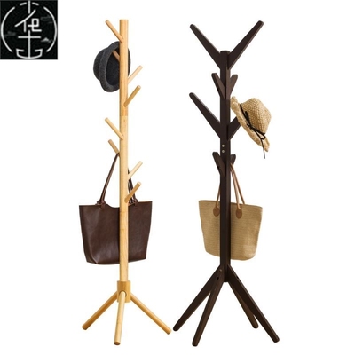 Wooden Coat Rack Stand 8 Hooks, Sturdy for Clothes/Bags/Hats