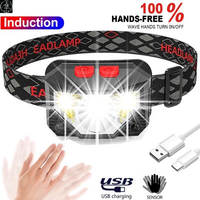 Hands-free LED Headlamp Motion Sensor head lamp头灯headlight