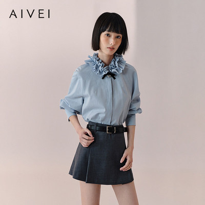 AIVEI欣贺艾薇2026春季新浪漫宫廷优雅通勤少女甜美衬衫XSV1C02S