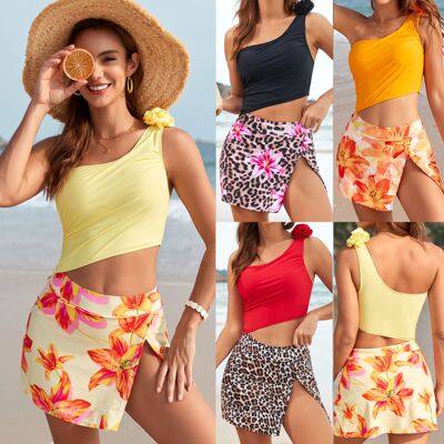 欧美风多色裙式连体泳衣multi-color skirted one-piece swimsuit