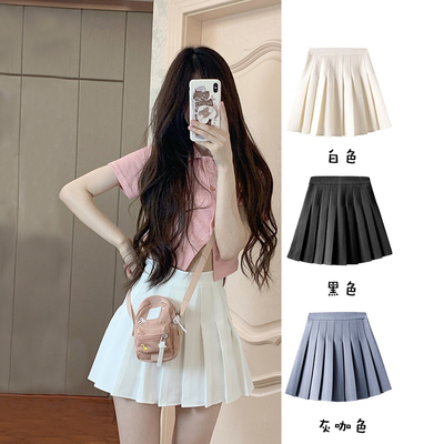 速发高色百褶裙白腰裙字半身裙2022新款夏季短裙设计感小众jka子