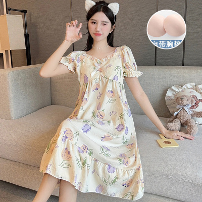 纯棉郁金香风仙女睡裙