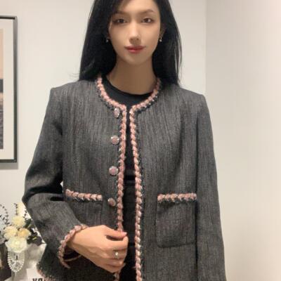 小香风短款夹克外套OV绵羊毛