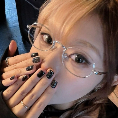 椭圆金丝小脸复古眼镜框镜架女高级感可配近视防蓝光韩系眼镜女款