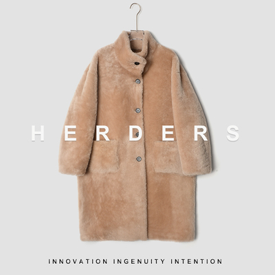 11.11  小软羊系列 多色立领纽扣款皮毛一体外套 40966