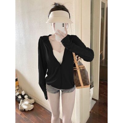 防晒衣女士外穿夏季薄款防紫外线透气连帽防晒服开衫户外休闲外套