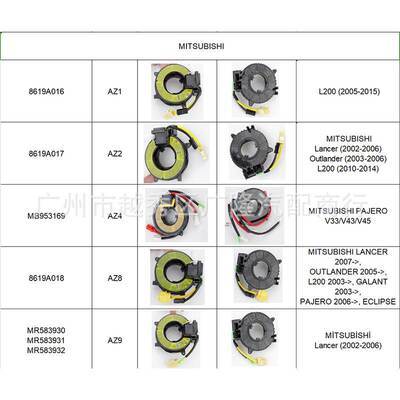 MR583932 8619A360 8619A333 8619A015 8619A167