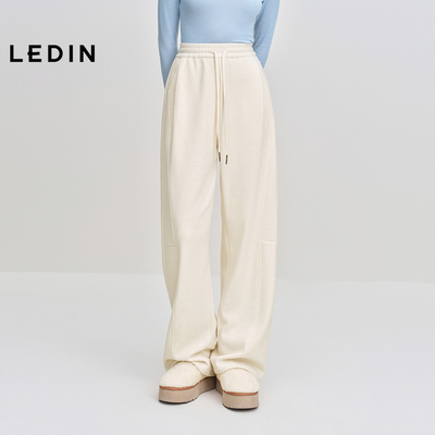 【商场同款】乐町宽松直筒休闲裤冬仿羊绒针织裤子C2GHF4324