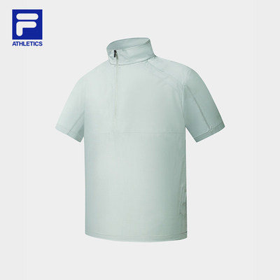 FILA 斐乐官方梭织短袖T恤男2026秋季新款宽松上衣A11M638109F