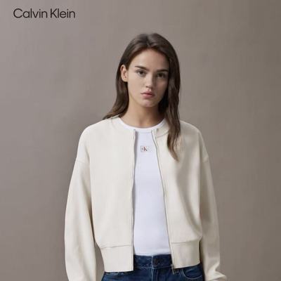 CK Jeans25秋季新女士优雅通勤休闲拉链圆领针织开衫44D240G