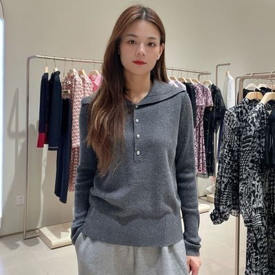 玖姿女士简约休闲长袖套头衫JWFD31003