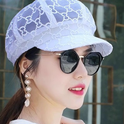 遮白头发的帽子头饰夏天遮白发帽遮盖镂空透气网纱贝雷帽子夏季