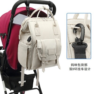 Mommy bag, backpack, tote bag, large capacityusb妈妈包