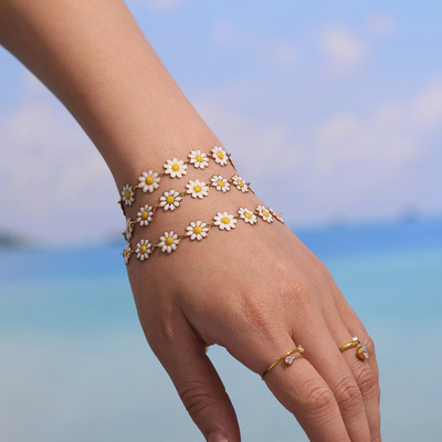 Flower necklace bracelet anklet fashion jewelry set