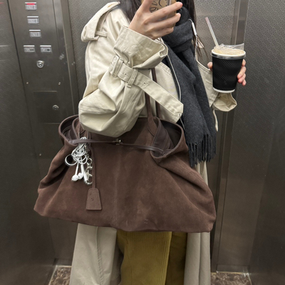 若若韩代正品直邮lowclassic大号单肩包牛皮包麂皮包羊皮包腋下包