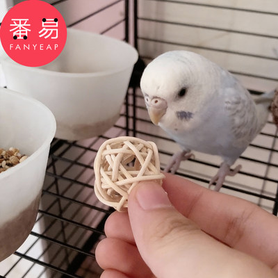 鹦鹉玩具B1pq808-鹦鹉小藤球啃咬磨牙解闷小球小鸟互动玩耍用品