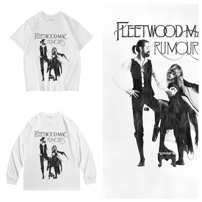 CLFC 英国乐队Fleetwood Mac Rumours直喷白T纯棉短袖T恤长袖T恤