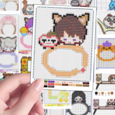 144贴打卡框像素风拼豆图