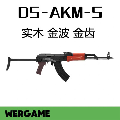 DS实木AKMS电动连发金波真人阿卡47cs男孩吃鸡玩具步抢WARGAME