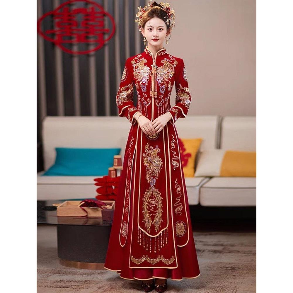 秀禾服婚服2025新款新娘结婚中式婚纱敬酒服小个子嫁衣秋冬出阁服
